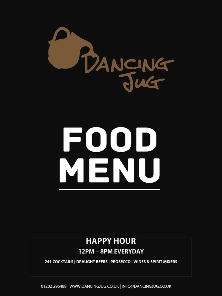 Dancing Jug Food Menu | Download Free PDF | Hamburgers | Coleslaw
