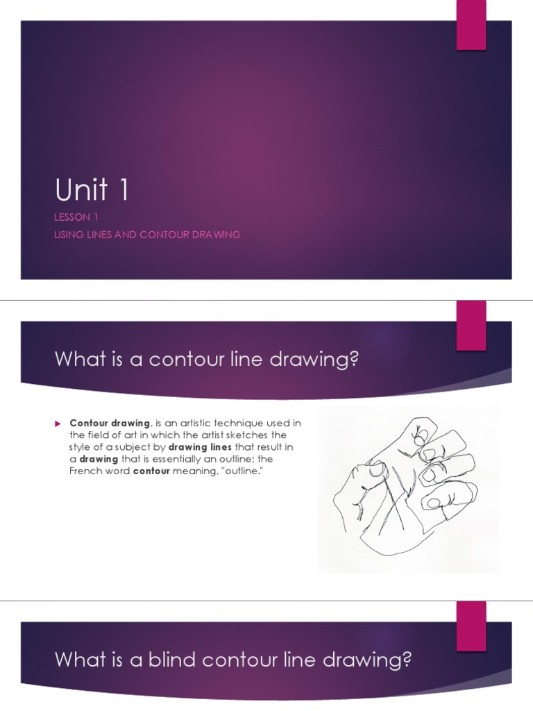 Unit 1 - Lesson 1 Contour Intro | PDF | Drawing | Conservation And ...