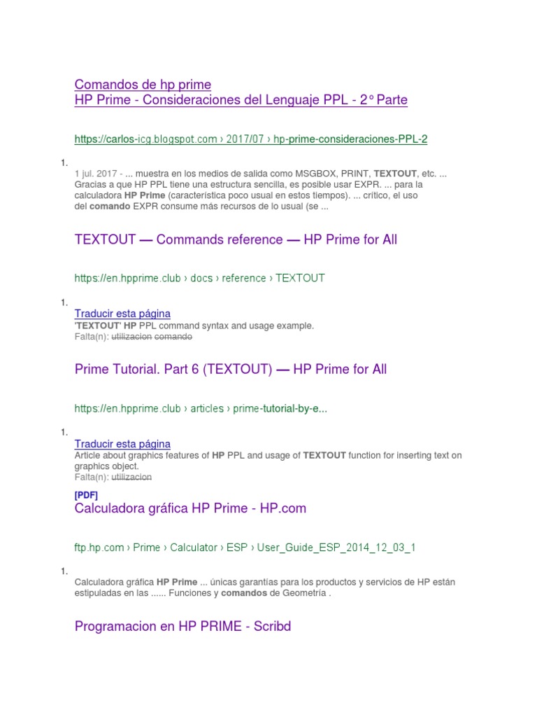 Comandos de HP Prime | PDF | Calculadora | Programación de computadoras