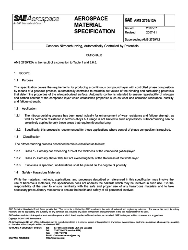 Aerospace Material Specification Ams 2759 PDF | PDF | Heat Treating | Steel