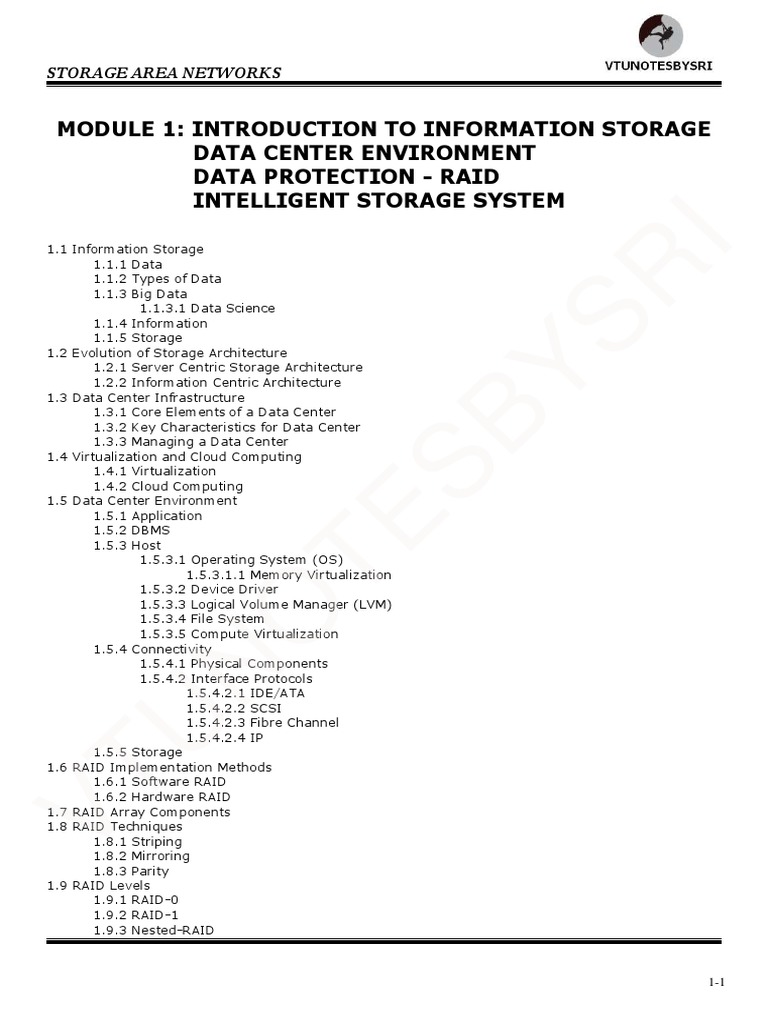 SAN Module 1 | PDF | File System | Databases