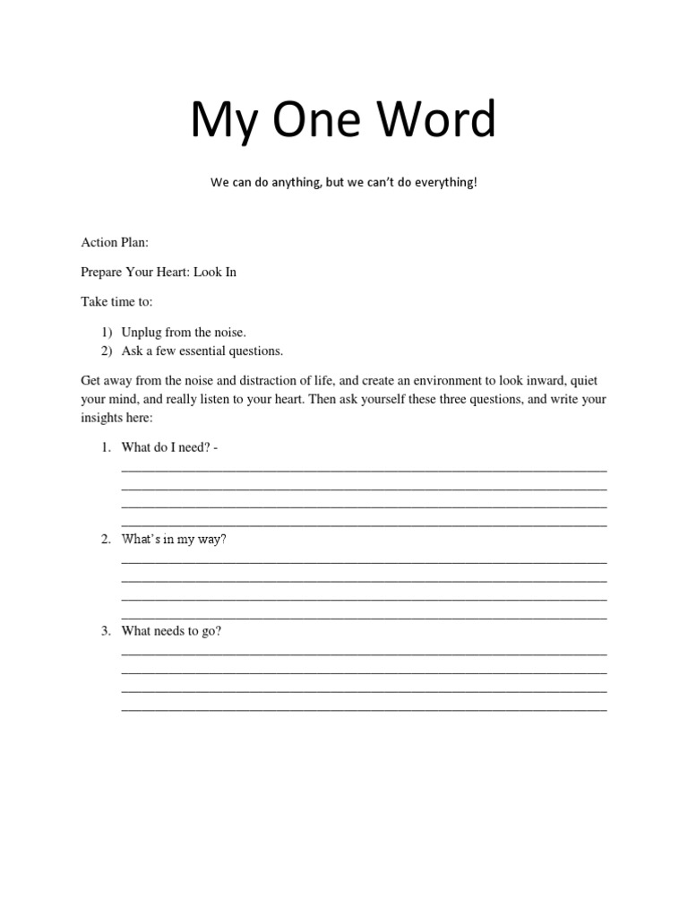 My One Word | PDF