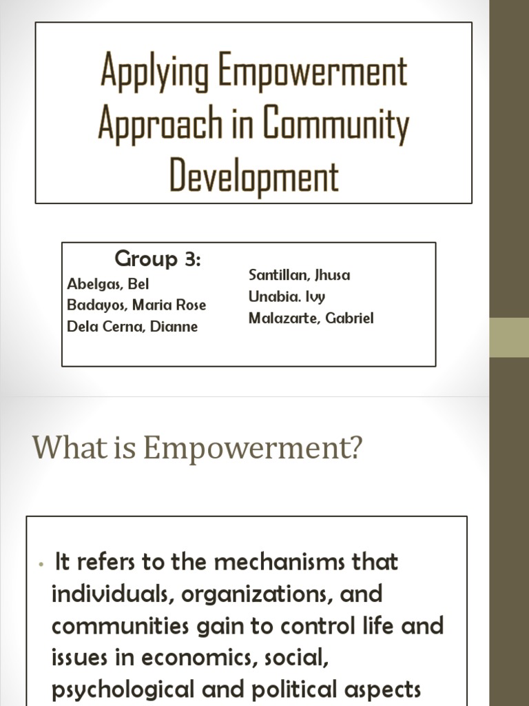 Applying Empowerment Approach in Community Development | PDF ...