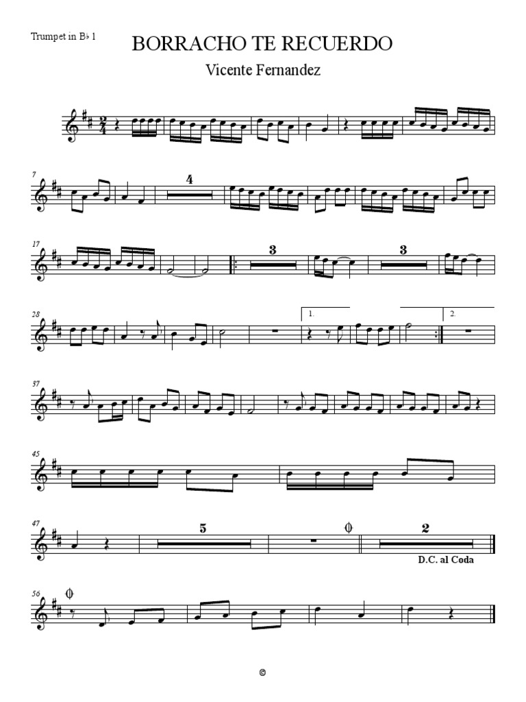 Borracho Te Recuerdo - Trumpet in BB 1 | PDF