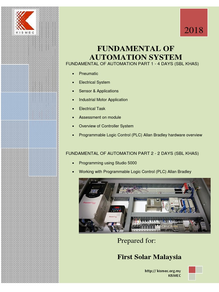 Fundamental of Automation FIRST SOLAR | PDF | Programmable Logic Controller | Automation