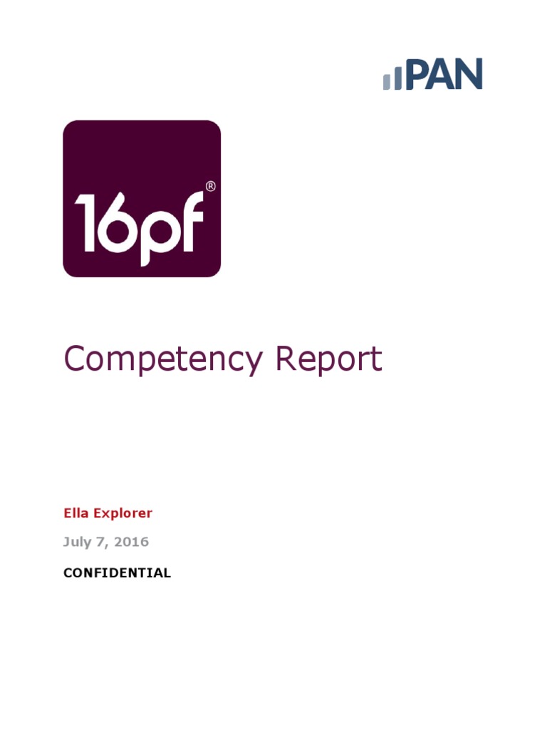16 PF Competency Report (Sample) | PDF | Competence (Human Resources ...