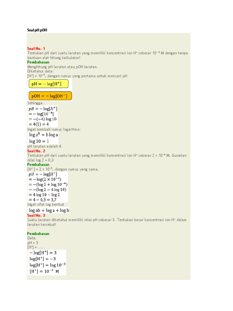pH dan pOH | PDF