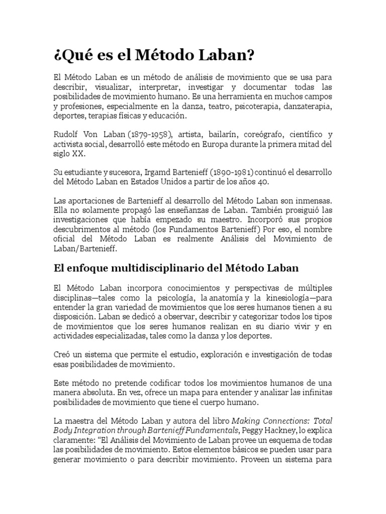 El Espacio Según El Método Laban | PDF | Dimensión | Espacio