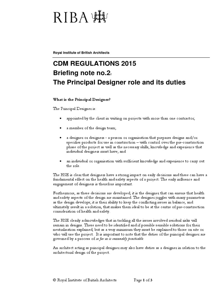 CDM Regulations 2015 | PDF | Architect | Insurance