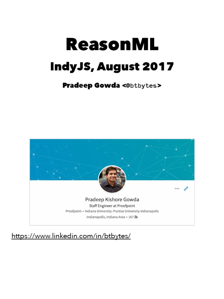 Reasonml: Indyjs, August 2017 | PDF | Java Script | Computer ...