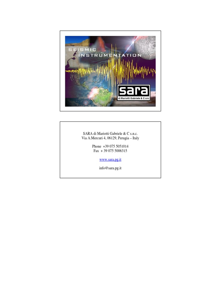 Sara Seismic Instruments | PDF | Analog To Digital Converter | Power Supply