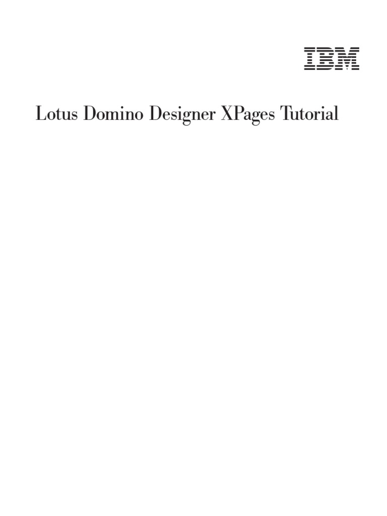 Lotus Domino Designer Xpages Tutorial | PDF | Ibm Notes | Computer ...