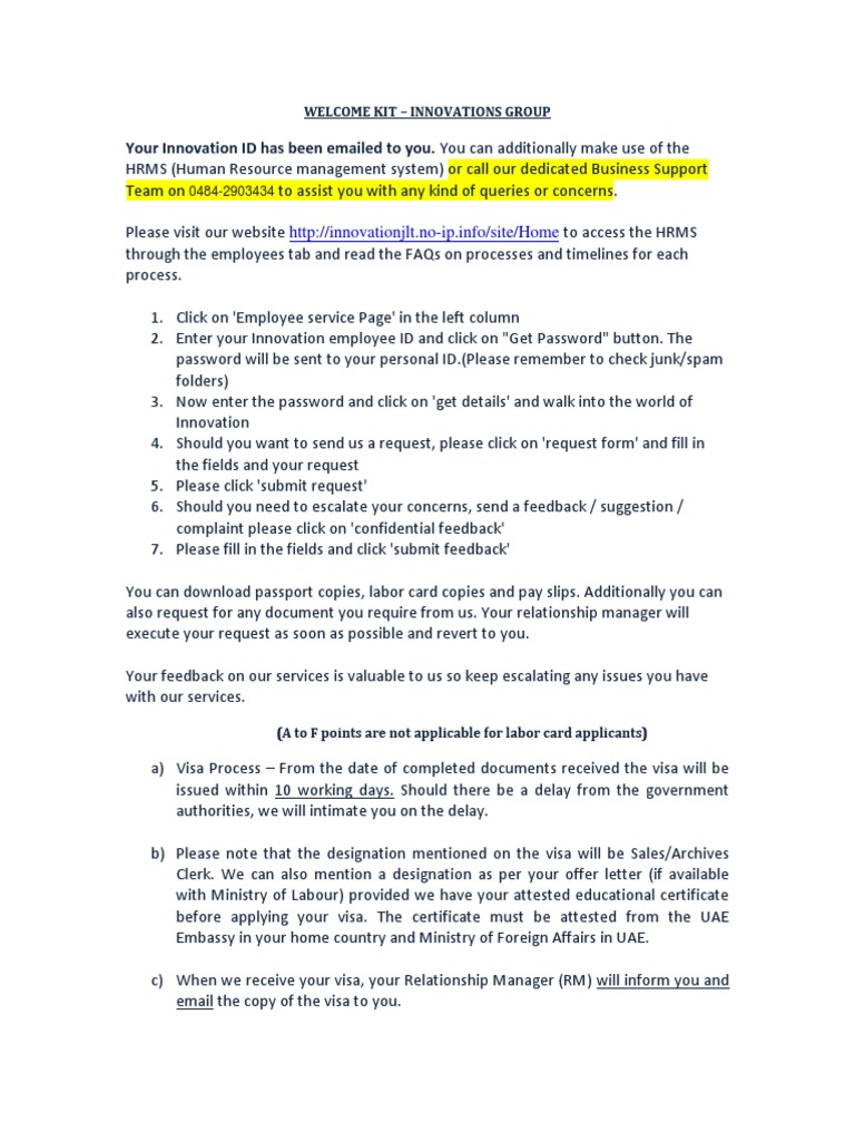 Visa Welcome Kit Instructions | PDF | Travel Visa | Government Information