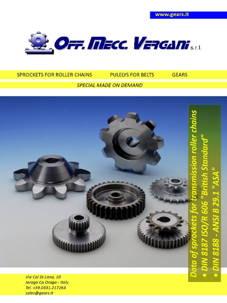 Sprockets For Roller Chains Acc. To DIN 8187 and 8188-ASA-ANSI B.29.1 ...