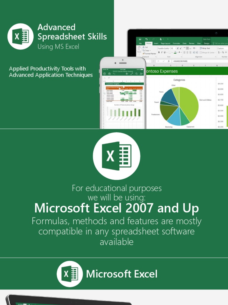 Intro To MS Excel, Functions, Formula, Manipulating Data | PDF ...