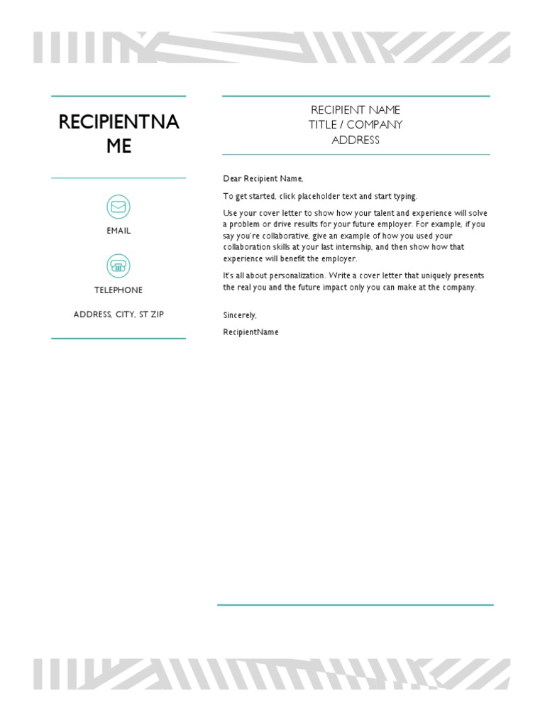 Recipientna ME: Recipient Name Title / Company Address | PDF | Career ...