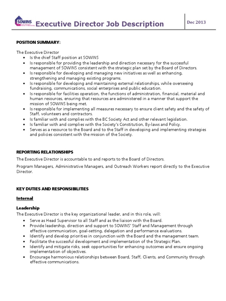 Responsibilities of Ed | PDF | Board Of Directors | Employment
