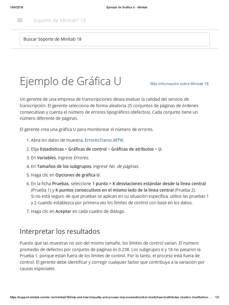 Ejemplo de Gráfica U - Minitab | PDF | Desviación Estándar | Informática