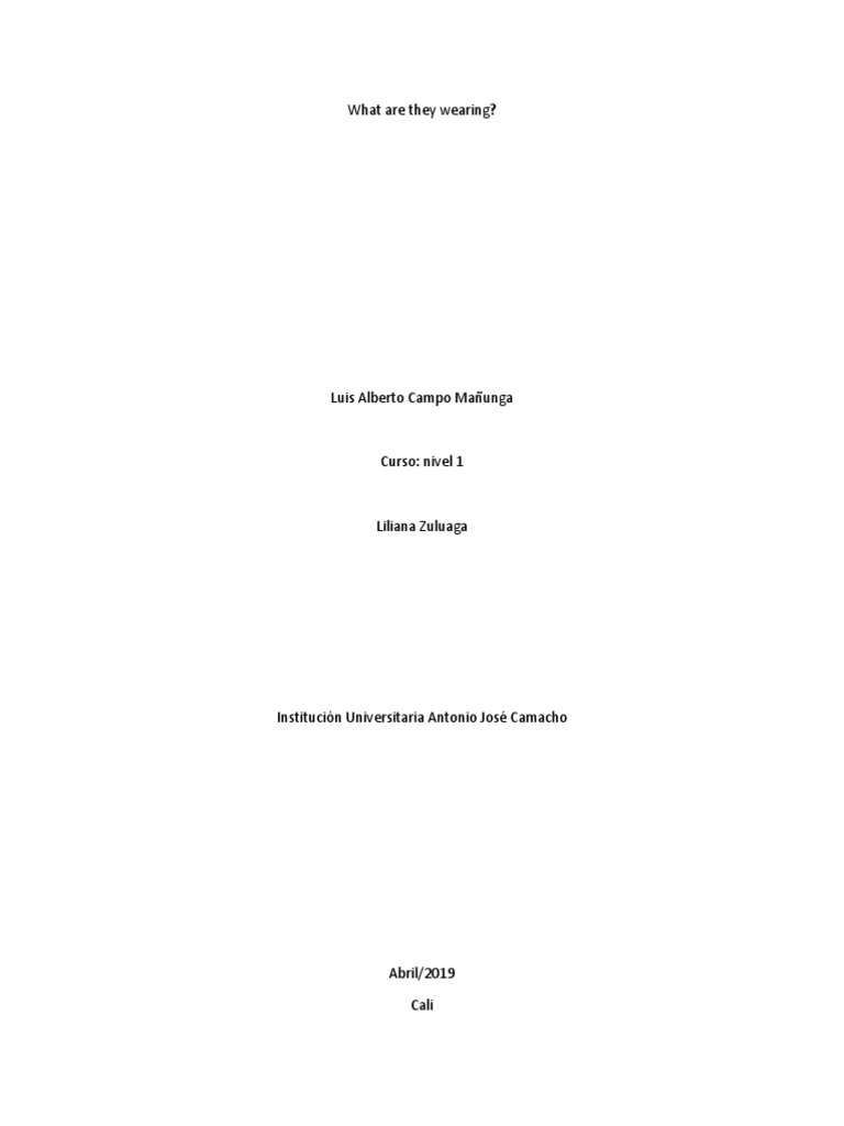 What Are They Wearing | PDF