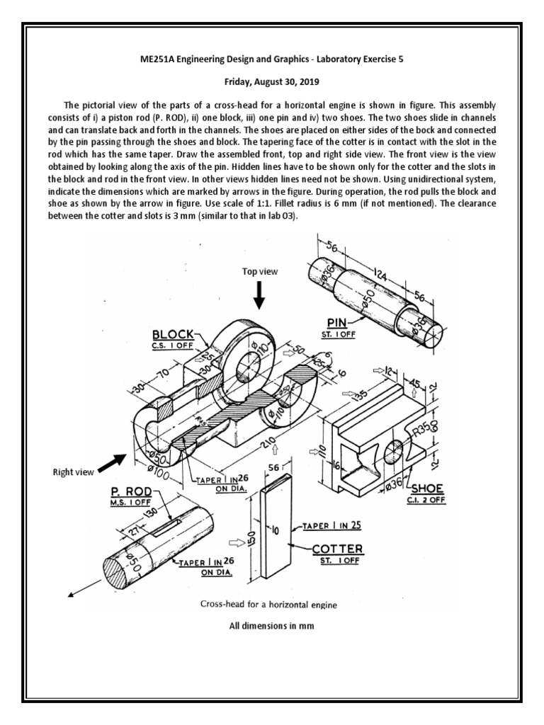 Cross-Head Engine Assembly Drawing | PDF