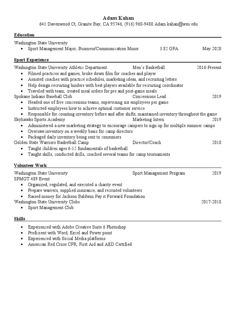 Adam Official Resume | PDF