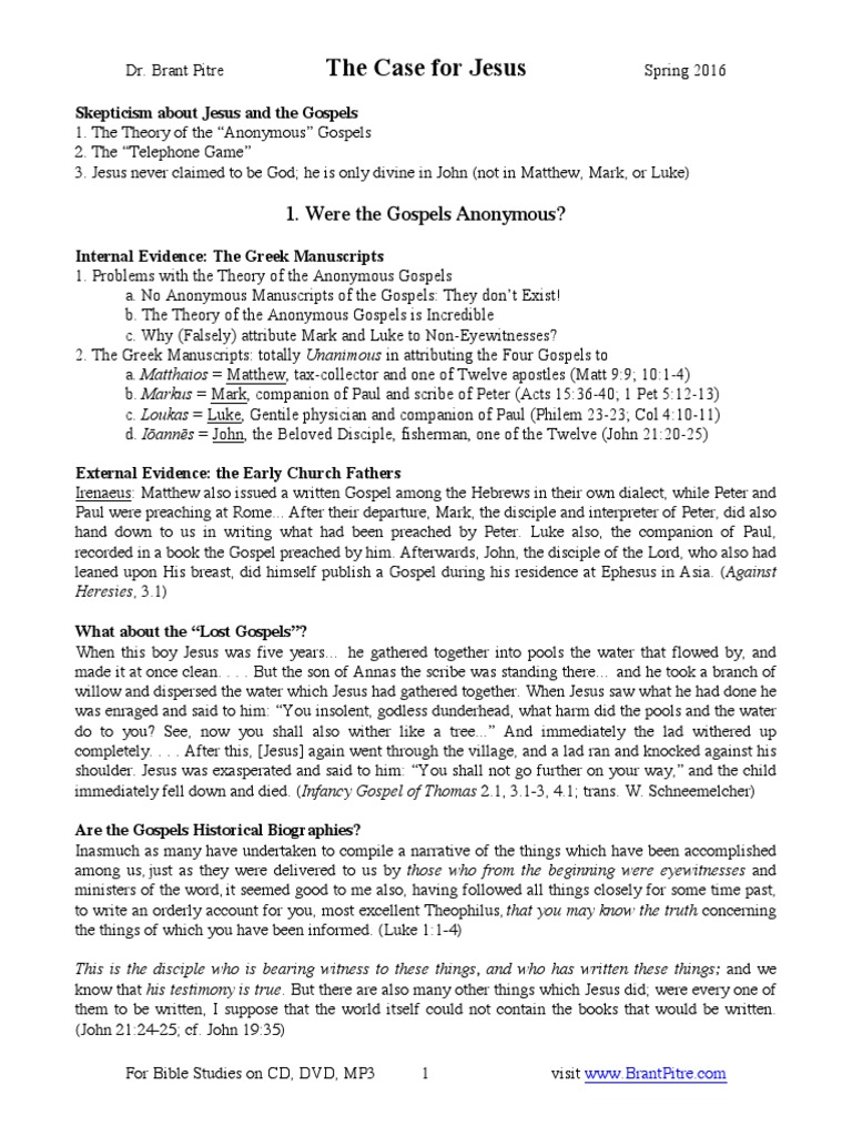 The Case For Jesus Single PDF | PDF | Book Of Daniel | Gospels