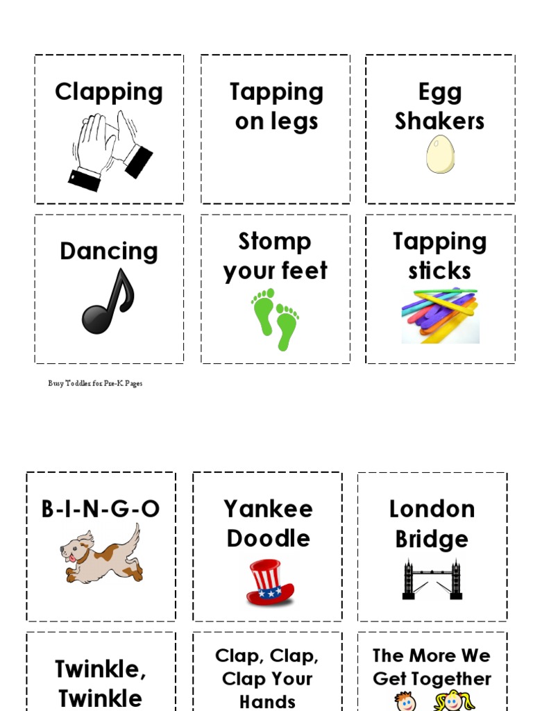 Clapping Tapping On Legs Egg Shakers: Busy Toddler For Pre-K Pages | PDF
