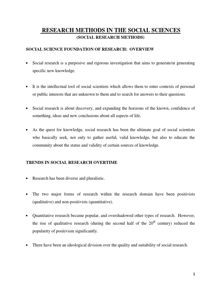 Research Methods in The Social Sciences | PDF | Science | Social Science