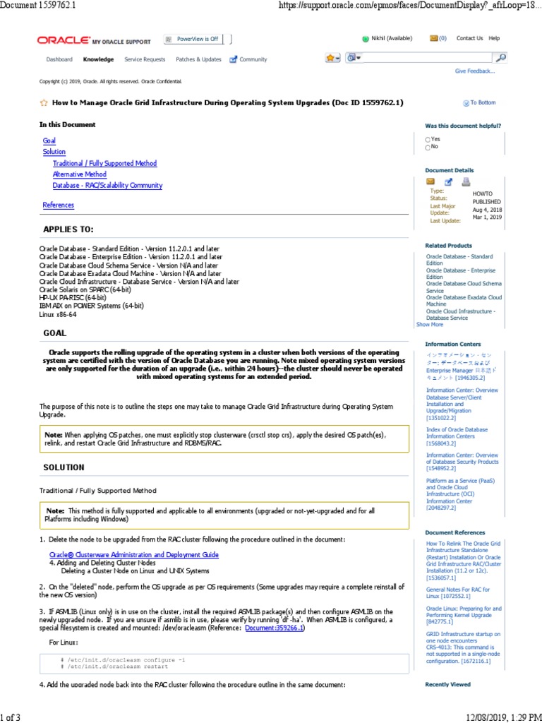 How To Manage Oracle Grid Infrastructure During Operating System ...