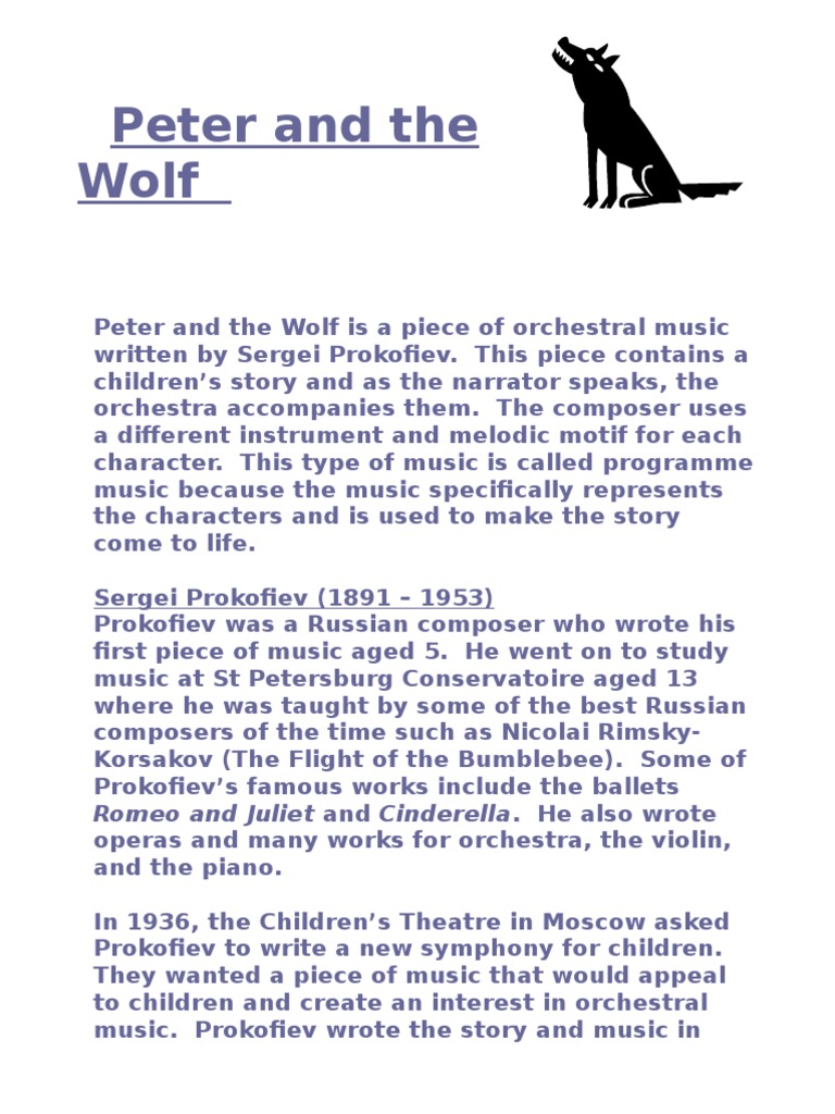 Peter and The Wolf | PDF | Orchestras | Symphony Orchestras
