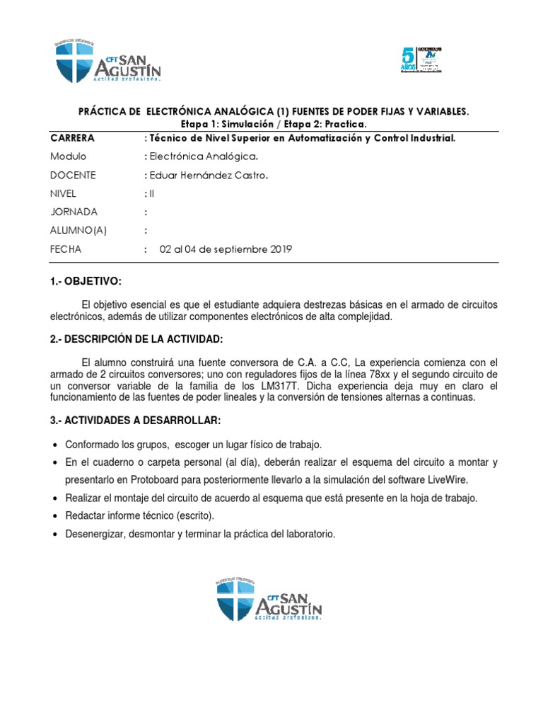 Practica 1 - Simulador Fuentes de Poder CFT | PDF | Rectificador ...