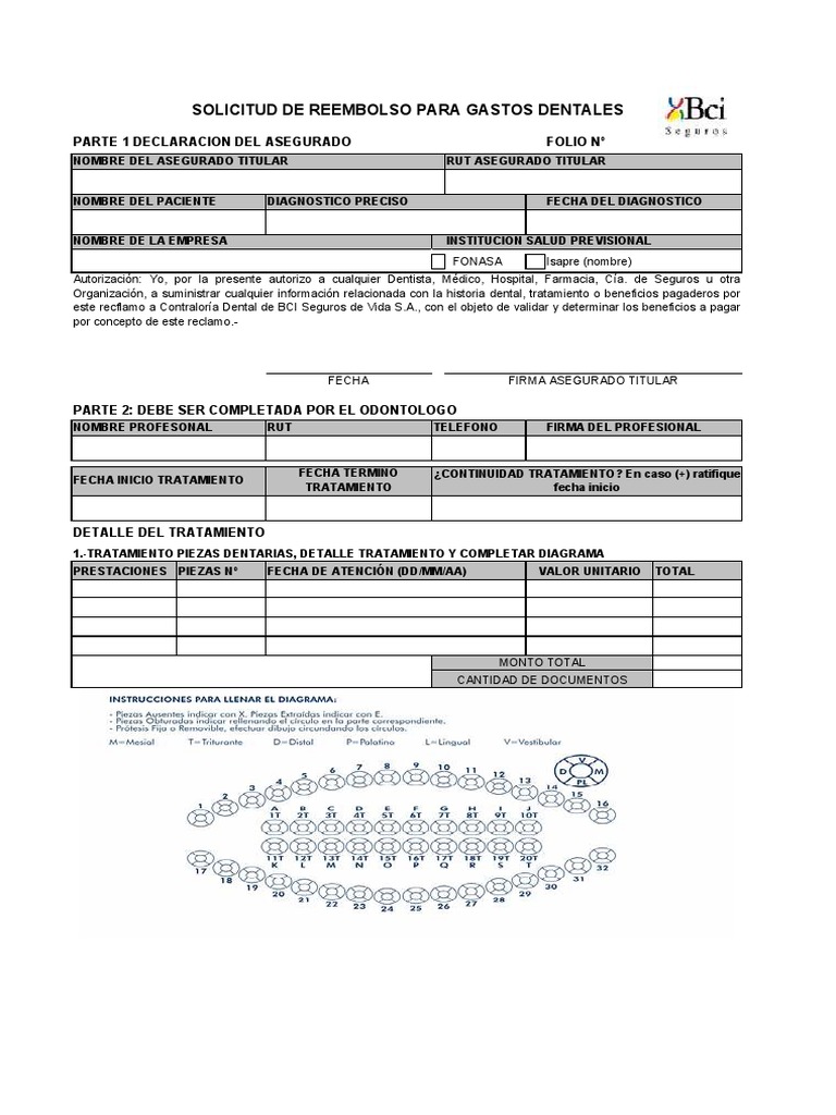 BCI Formulario Dental | PDF | Ortodoncia | Odontología