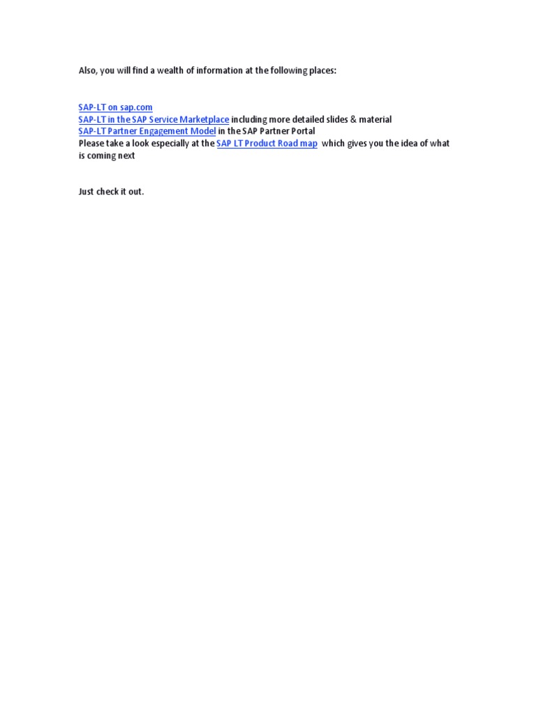SAP-LT Basic Information | PDF