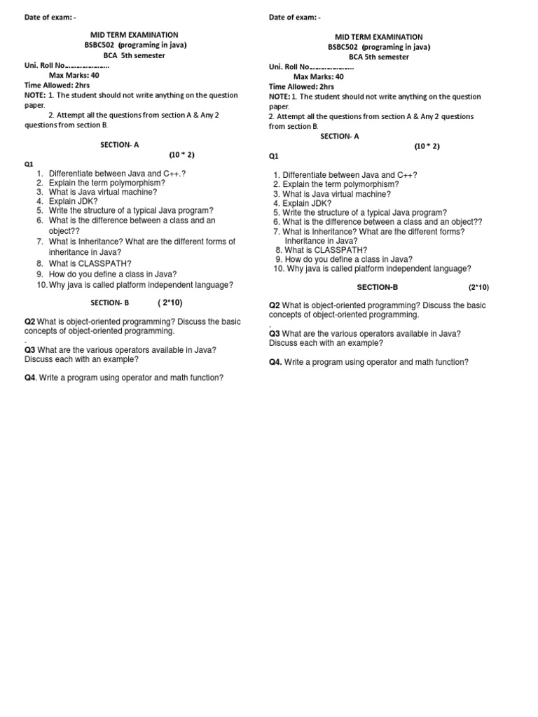 Java MST | Download Free PDF | Java (Programming Language) | Object Oriented Programming