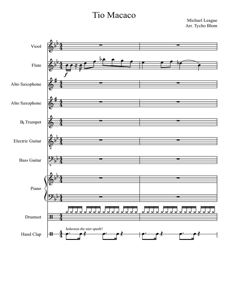 Tio Macaco: Michael League Arr. Tycho Blom | PDF | Music Production ...