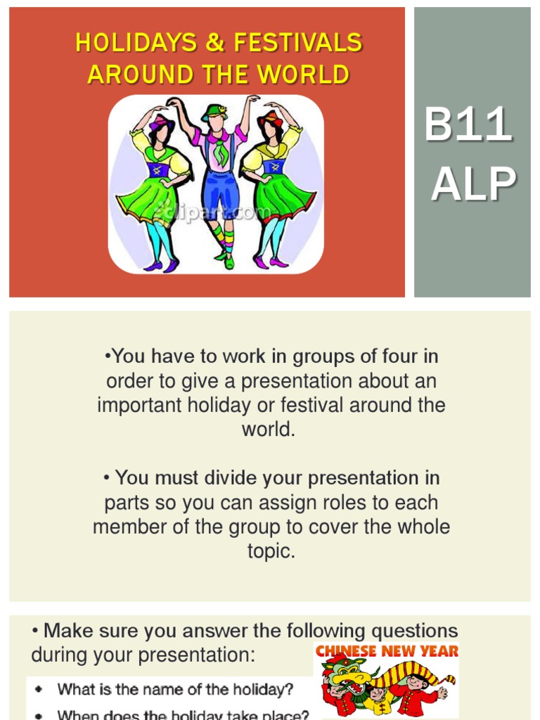Holidays & Festivals Around The World: B11 ALP | PDF