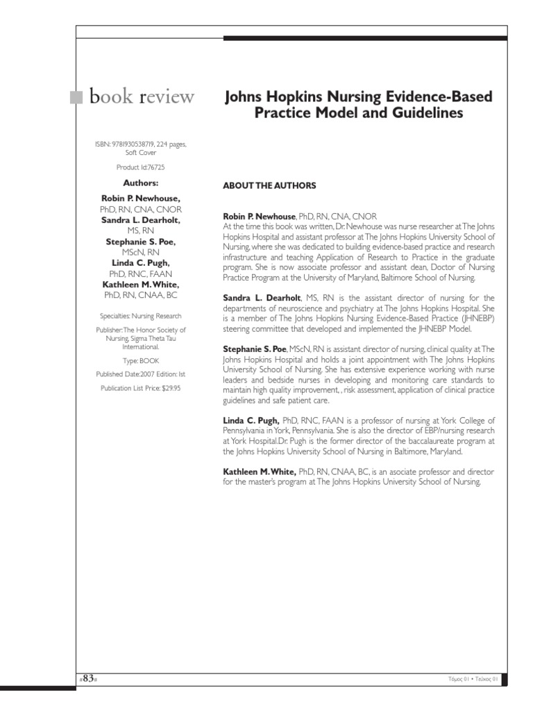 Implementing Evidence-Based Practice: The Johns Hopkins Nursing ...