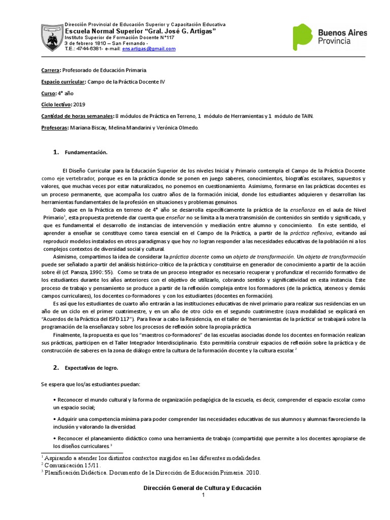 2019 Planificacion 4to | PDF | Evaluación | Educación primaria