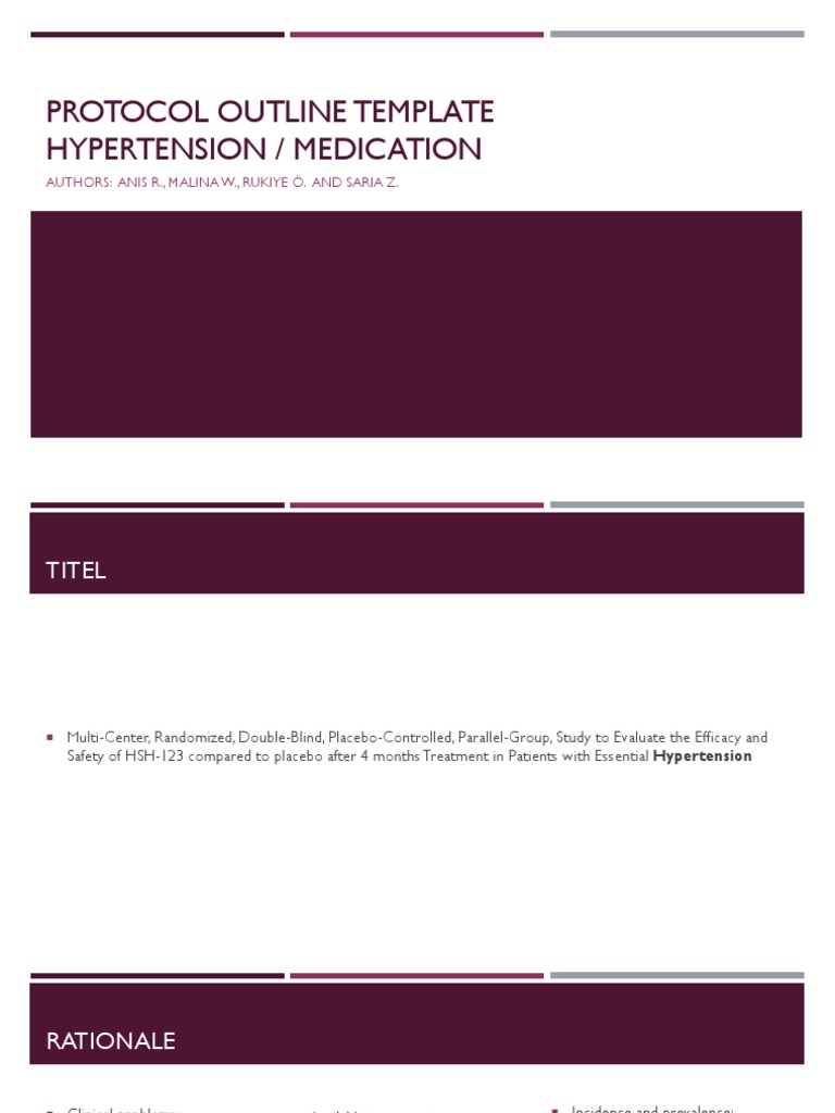 Protocol Outline Template | PDF | Coronary Artery Disease | Hypertension