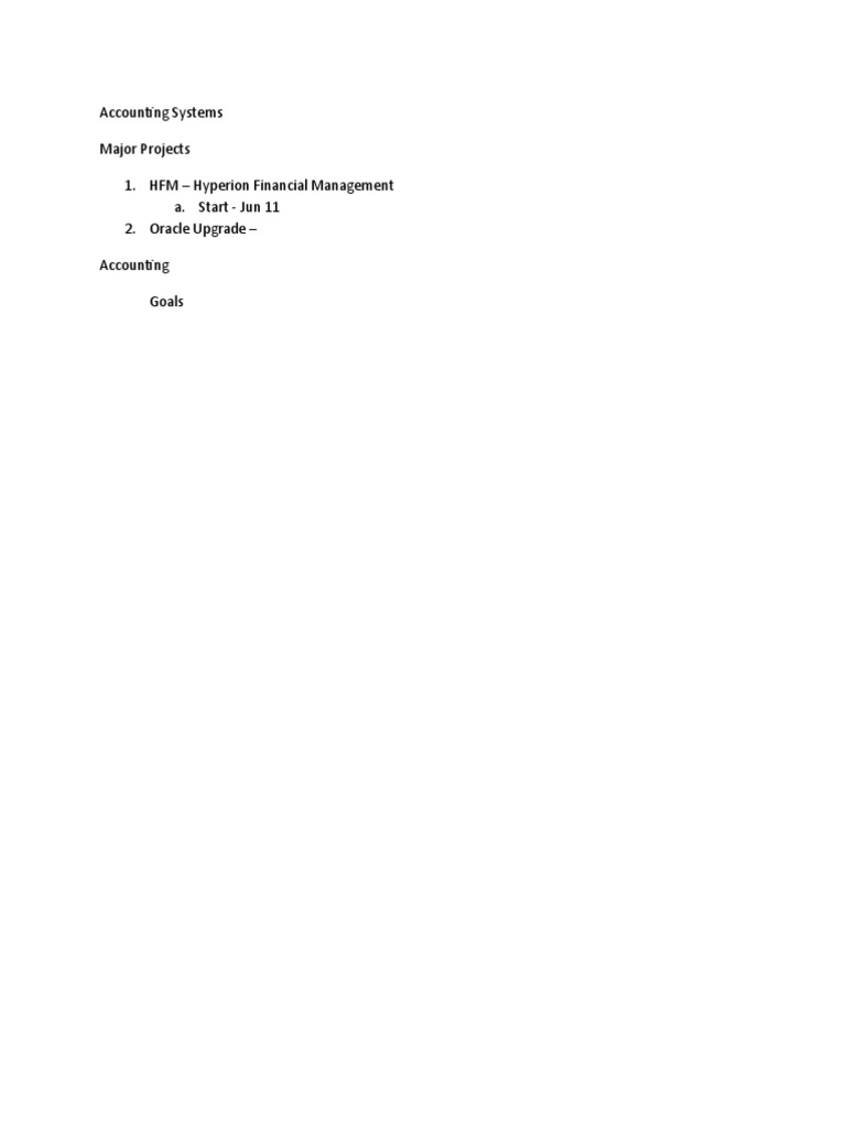 Overview of Accounting Systems Projects | PDF