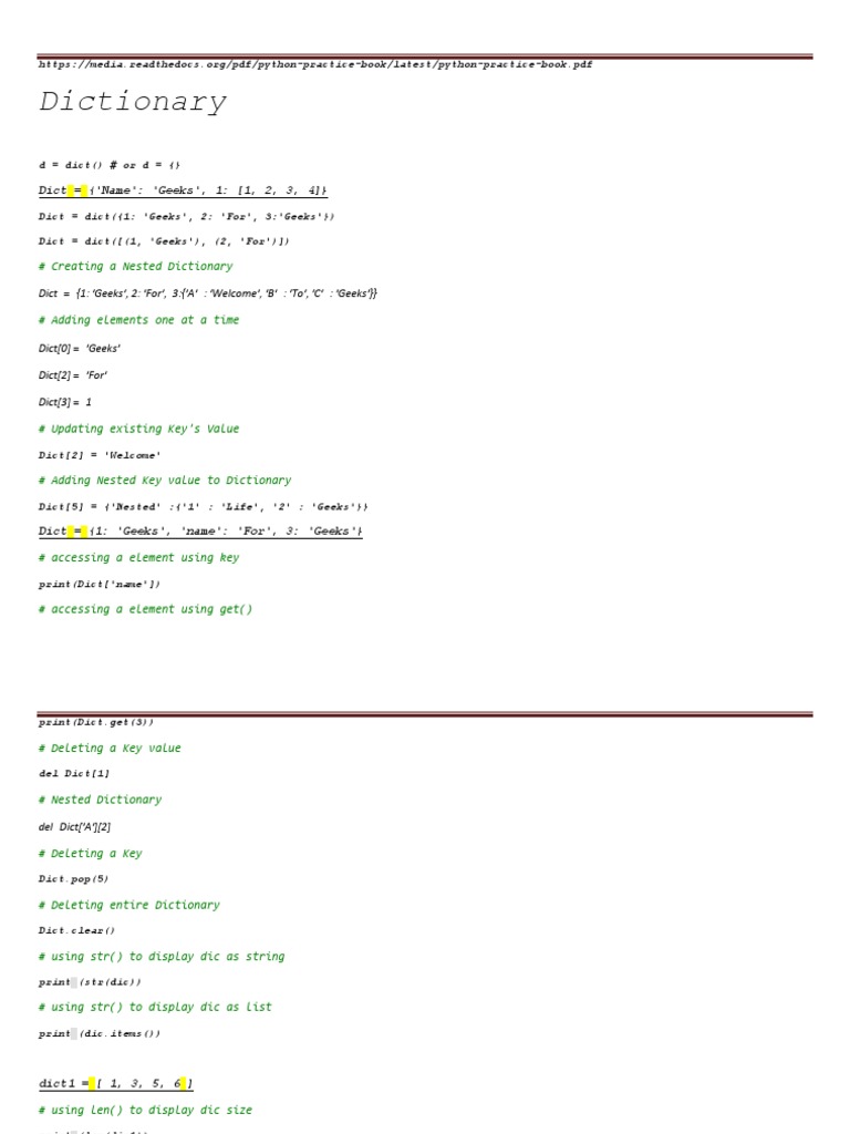 Dictionary: Dict ('Name': 'Geeks', 1: (1, 2, 3, 4) ) | Download Free ...