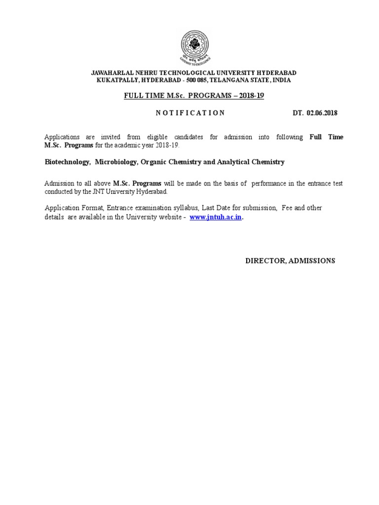 MSC FT 2018 Notification | PDF