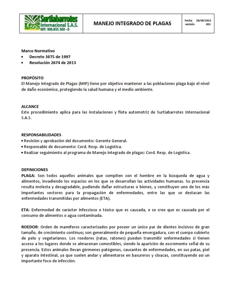 Manejo Integrado de Plagas | PDF | Pesticida | Plaga (organismo)