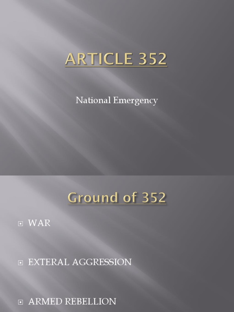 Article 352 | PDF | Politics