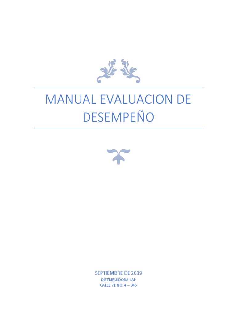 Manual Evaluacion de Desempeño | PDF | Gestión de recursos humanos | Evaluación