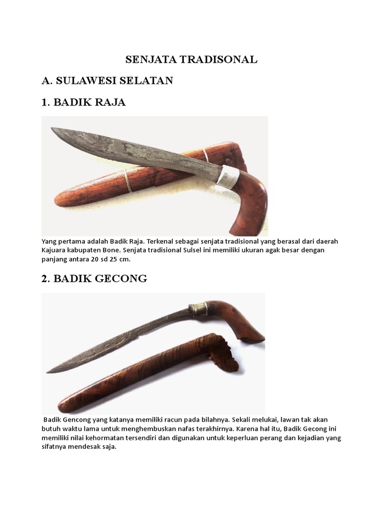 TRADITIONAL WEAPONS OF INDONESIA | PDF