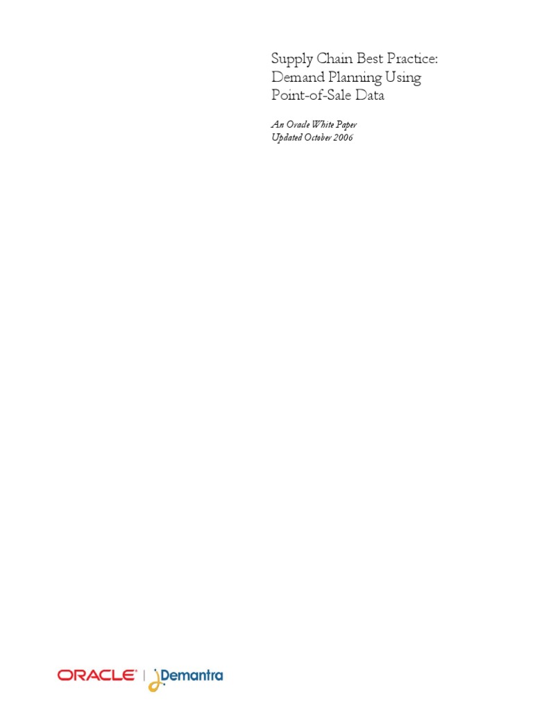 Oracle - White Paper - Supply Chain Best Practice - Demand Planning ...