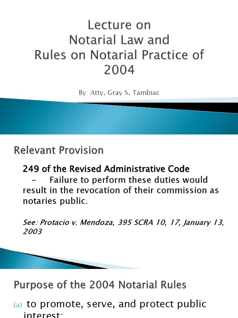 Notarial Law 020218 | PDF | Notary Public | Signature