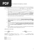 DSWD Affidavit of Support and Consent | PDF | Affidavit | Legal Documents