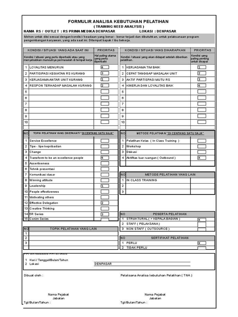 Form TNA RS DARI KALBE | PDF